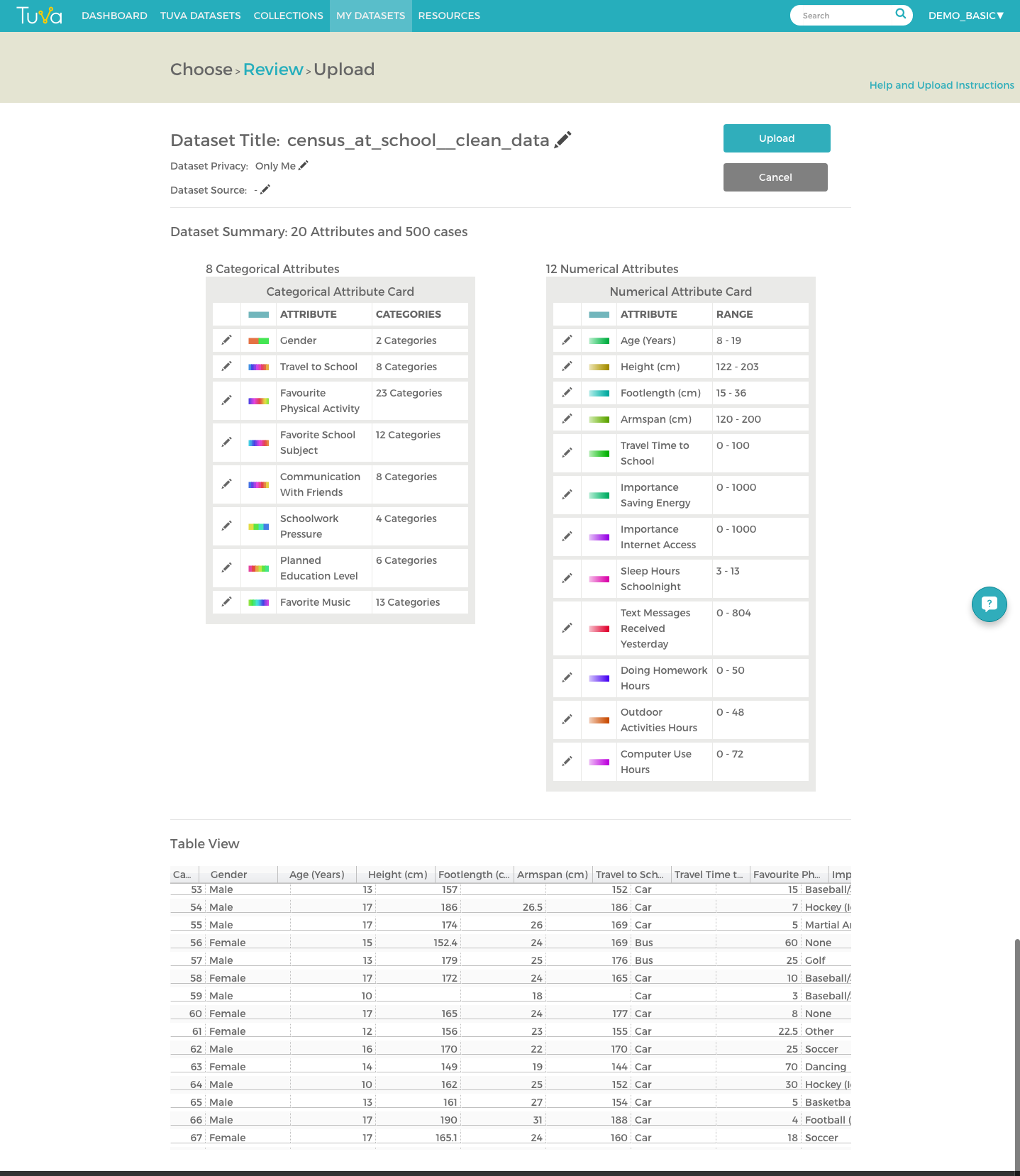 Enhancements to the Review Step While Uploading Your Dataset to Tuva ...